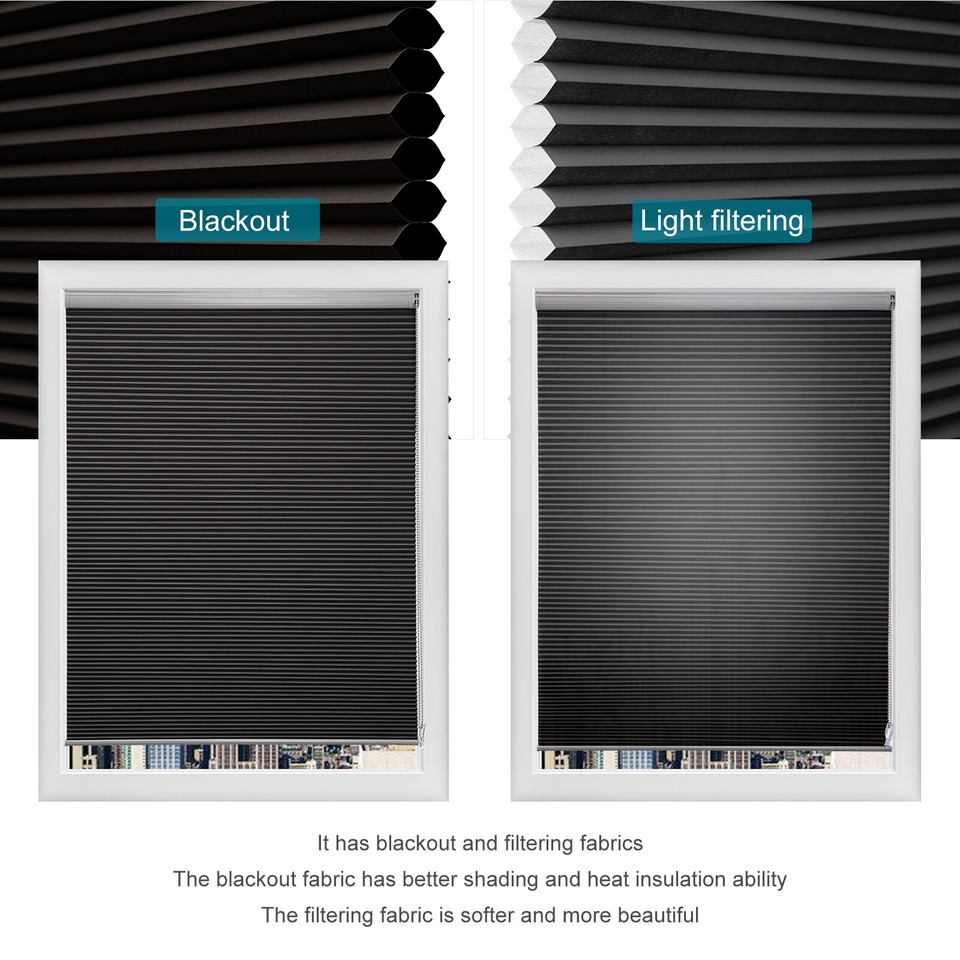 Custom Cut Blackout Drawstring Cellular Shades Window Honeycomb Blinds ...