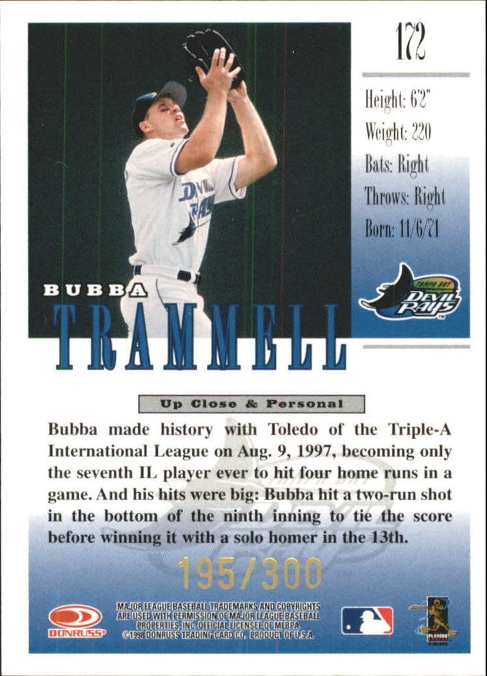 1998 Studio Gold Press Proofs #172 Bubba Trammell /300 - NM-MT | eBay