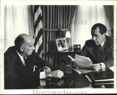 Press Photo President Richard M. Nixon with John Mitchell at Office ...