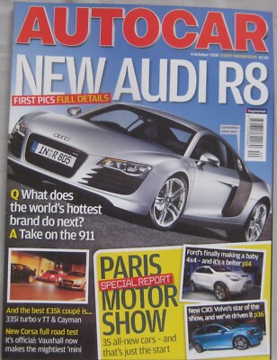 Autocar magazine 4 October 2006 featuring Porsche, Audi, BMW, TVR ...