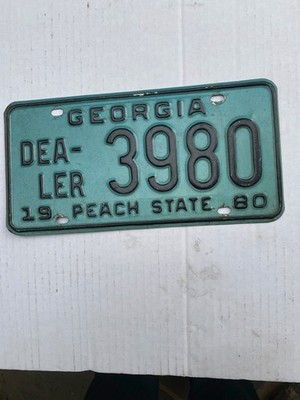 1980 Georgia Dealer License Plate | eBay