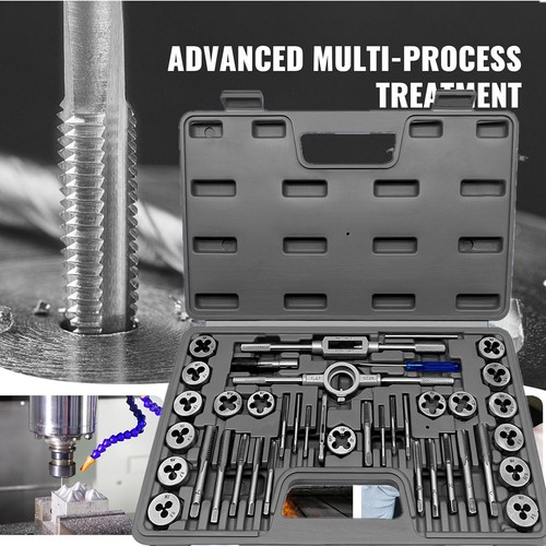 40pcs Tap and Die Set Screw Thread Wrench M3-M12 Twist Drill Bit Hand ...