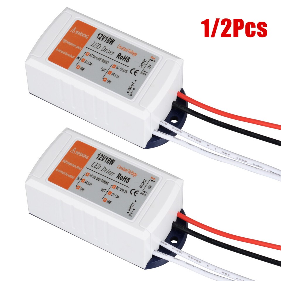 LED Driver AC 120V/240V To DC 12V 18W Transformer Power Adapter Home ...