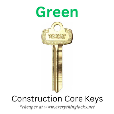 BEST Green Construction Core Keys - SFIC (1 Operating & 1 Control) | eBay
