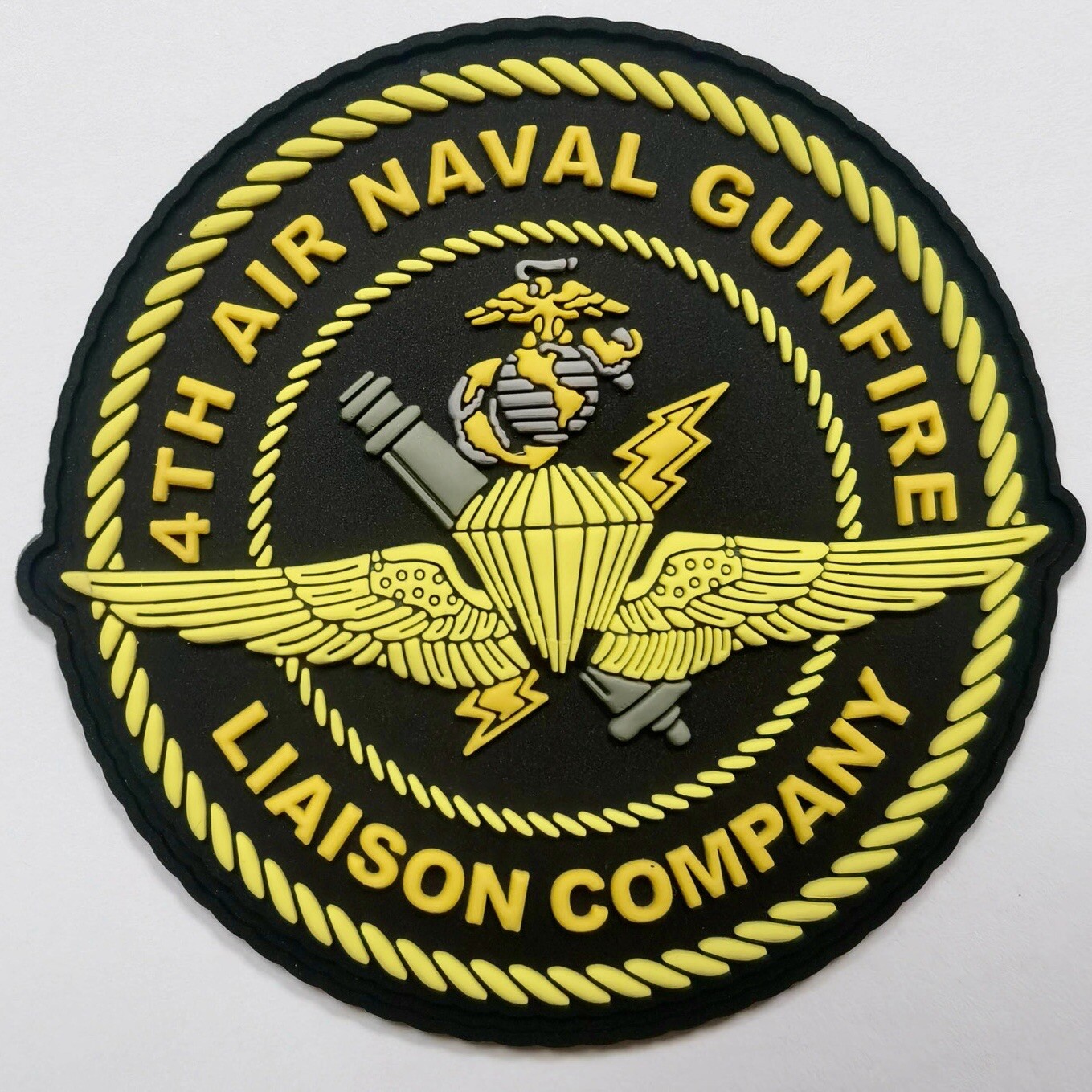 4th ANGLICO PVC Hoop And Loop Patch - Black And Gold | eBay