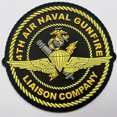 4th ANGLICO PVC Hoop And Loop Patch - Black And Gold | eBay