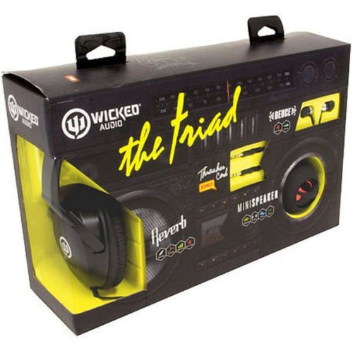 NEW Wicked Audio The TRIAD Headphones/Mini Speaker Bundle w/ Earbuds ...