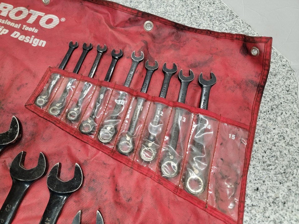 Proto JSCVM-22SP Metric Ratcheting Spline Combination Wrench Set a-x | eBay
