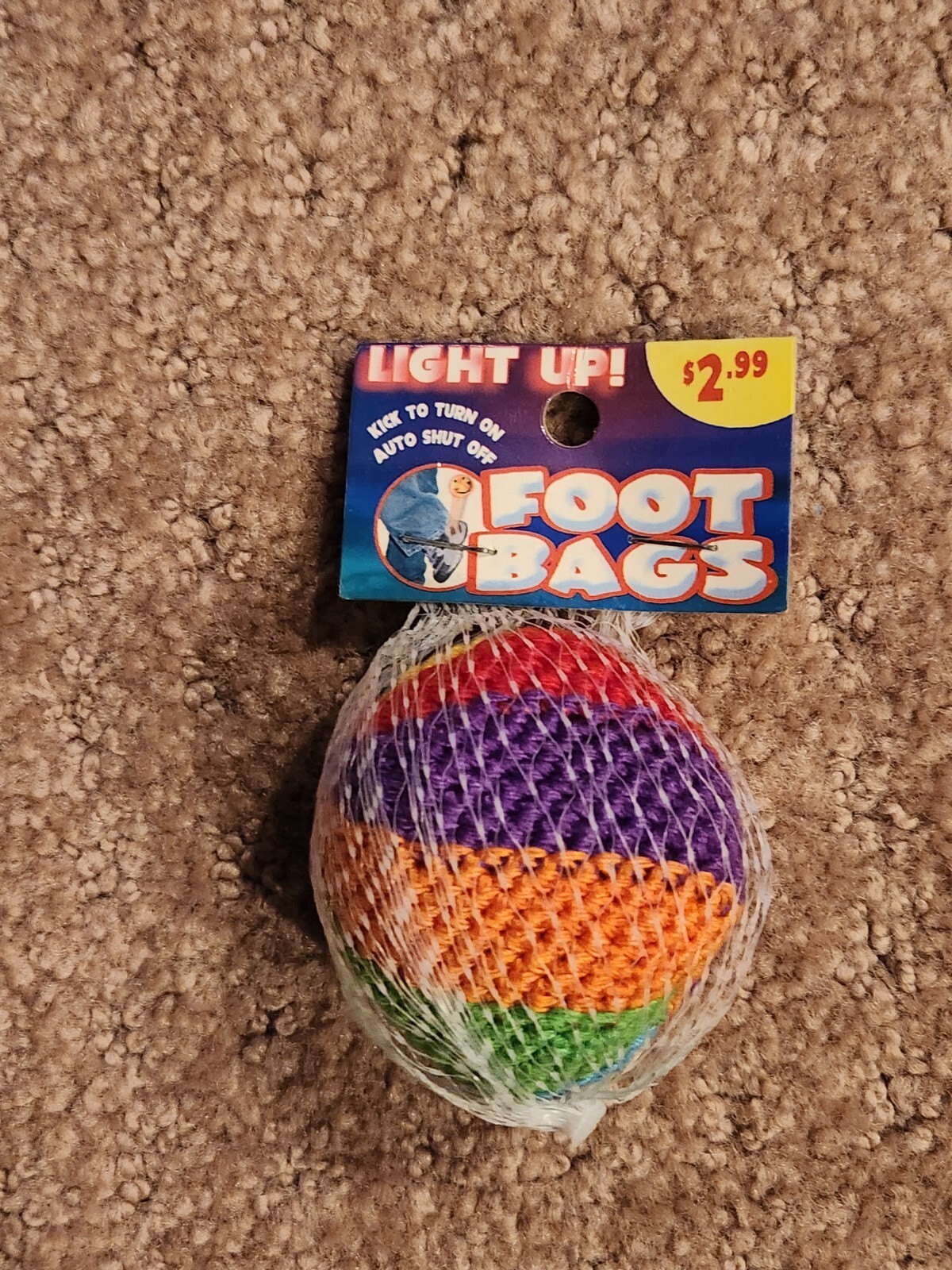 Vintage Rainbow Knitted Hacky Sack Multi-Colored Foot Bag Doesn't Light ...