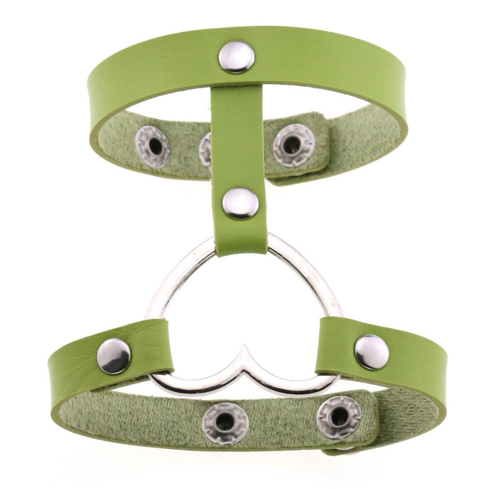 Punk Style Heart Linked Bracelet Double Circle Adjustable Bangle Wrist ...
