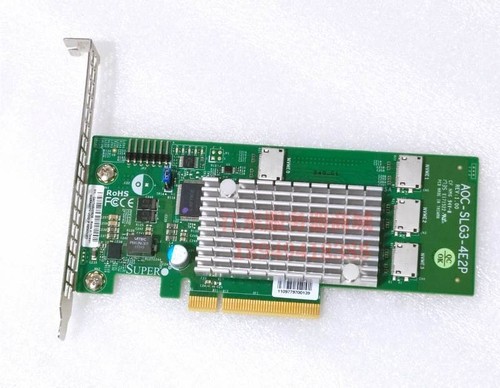 Supermicro AOC-SLG3-4E2P PCIe Add-On Card 6.4GB/s Quad-Port Gen-3 NVMe ...