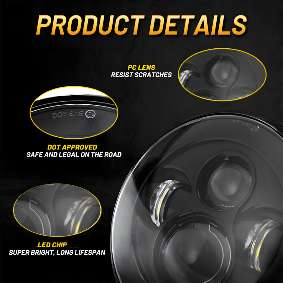 7"inch LED Headlight Hi-Lo Sealed Lamp For Suzuki Savage SV650 Vstrom ...
