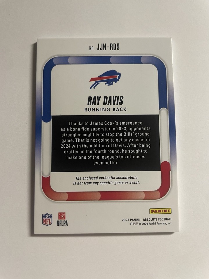 Ray Davis 2024 Absolute Football Rookie Jumbo Football Shield Rookie 1/ ...