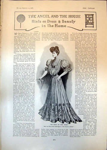 Antique Old Print Gown Pink Ninon Worn Irene Vanbrugh Strategy Problem ...
