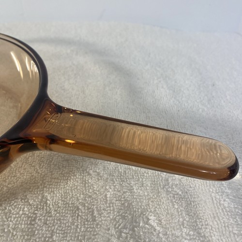 Vintage Corning Vision Ware 7” inch Brown Glass Skillet Fry Pan Waffle ...