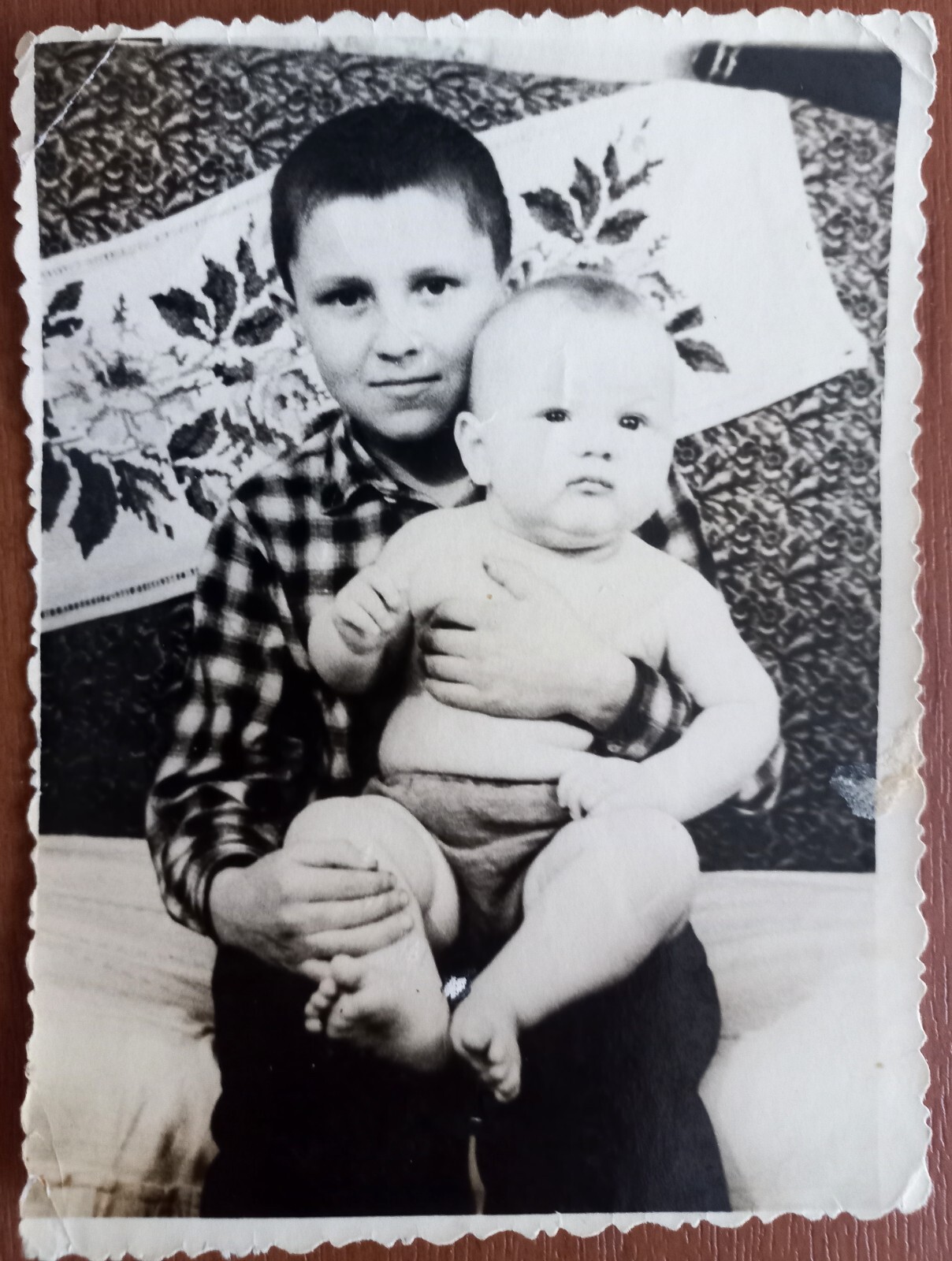 Vintage Soviet Photo Boy with a Baby on his Lap Soviet Photo of the ...