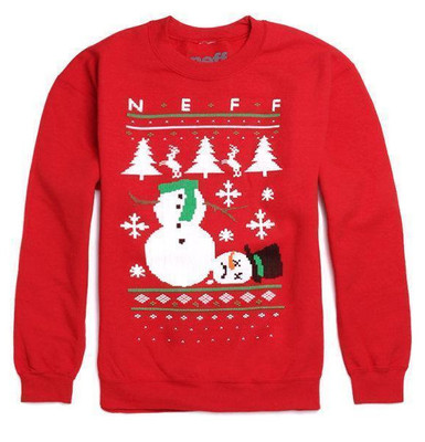 Neff Ugly Christmas Sweater Snowman Crewneck Fleece NWT | eBay