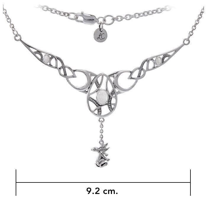 Rabbit Hare Goddess Ostara 925 Sterling Silver Necklace Pagan Wiccan ...