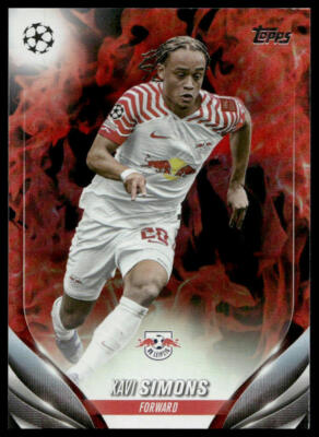 Xavi Simons 2023-24 Topps UEFA Club Competitions Orange Inferno Foil ...