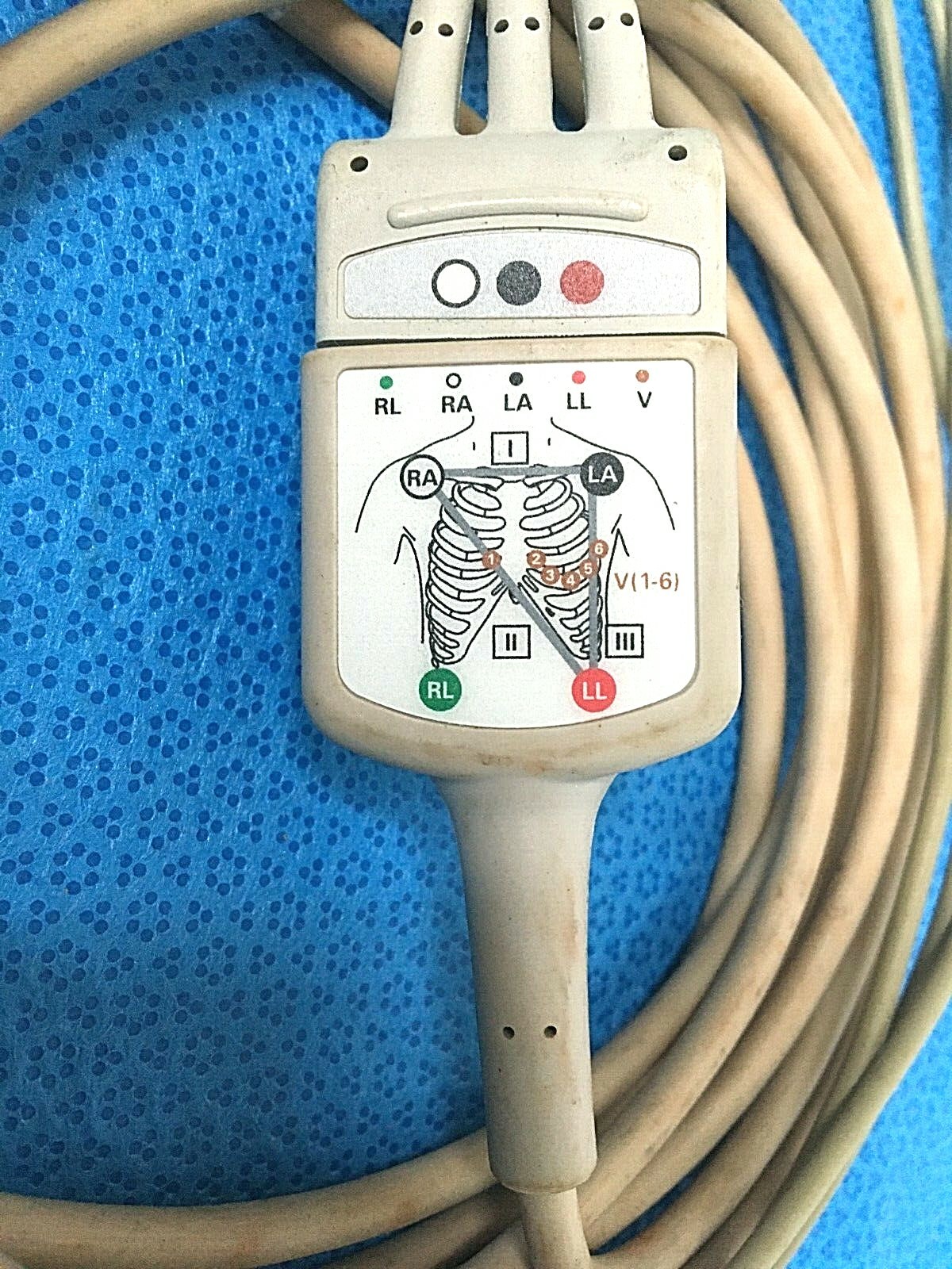 GE Cable Assembly ECG Multilink 2017003-001 with 3 Lead Pincer/Grabbber ...