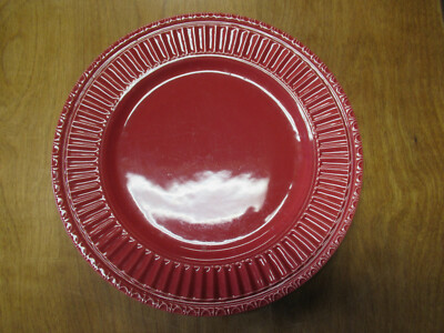 JCPenney ITALIANA RED Dinner Plate 10 1/2" Ribbed Rim 1 ea 1 available ...
