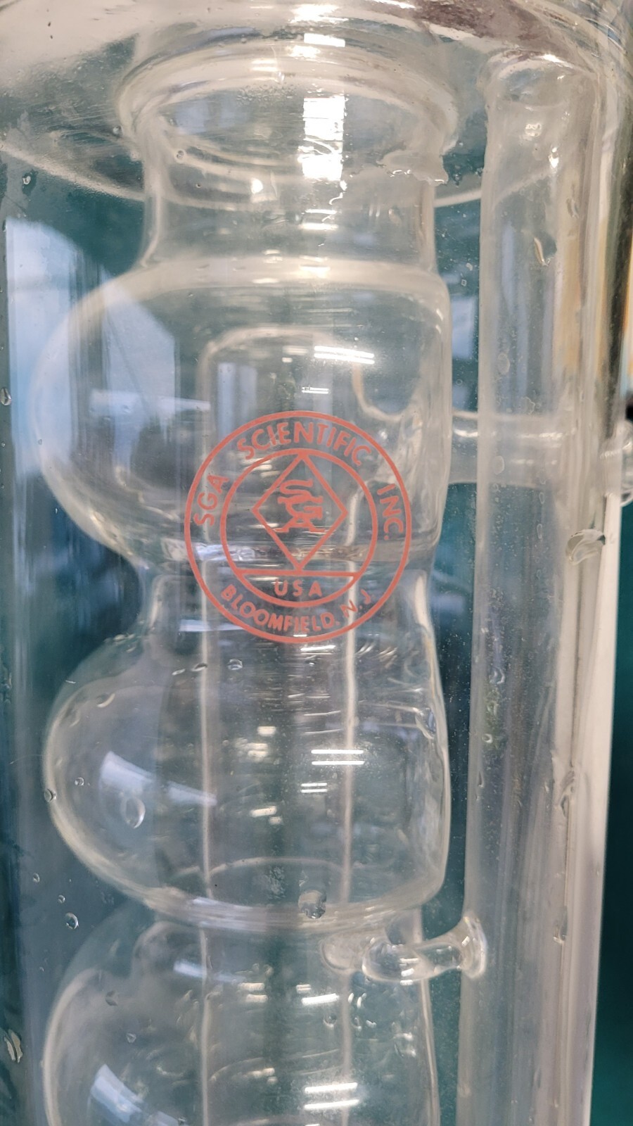 Large 30" SGA Scientific Allihn-Kronbitter Condenser, 9 x 4" Bulbs ...