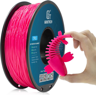 Geeetech TPU 3D Printer Filament 1kg 1.75mm Pink 95A High Elastic TPU ...