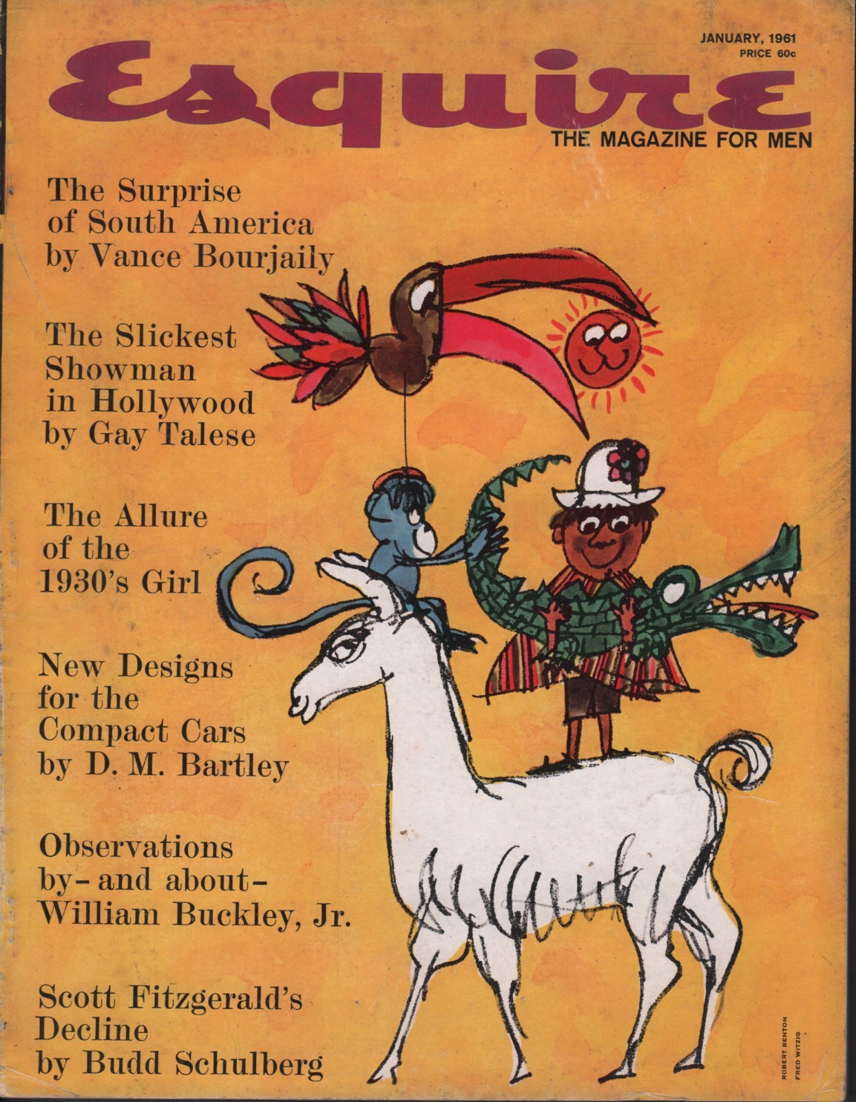 Esquire January 1961 Robert Benton Fred Witzig Budd Schulberg 090318DBE ...