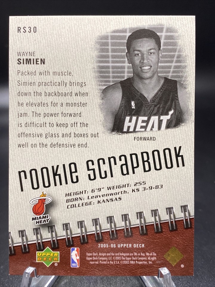 2005-06 Upper Deck Rookie Scrapbook #RS30 Wayne Simien Miami Heat | eBay