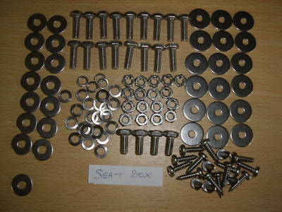 LAND ROVER DEFENDER 90 110 SEAT BOX STAINLESS STEEL BOLTS SCREWS NUTS ...