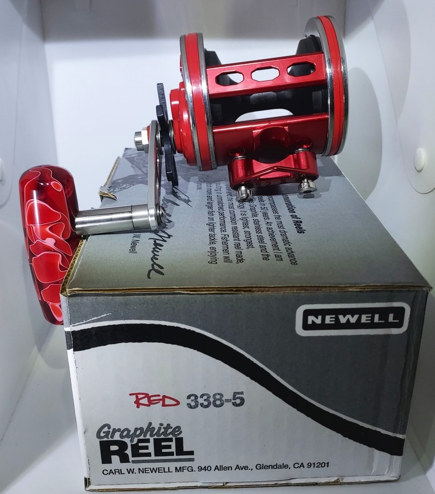 Rare Custom Red Newell Reel - R338-5 . CUSTOM HANDLE/KNOB / BARS / BASE ...