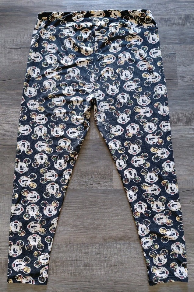 LuLaRoe Leggings Disney Mickey Mouse Themed EUC Women Plus TC2 Black | eBay