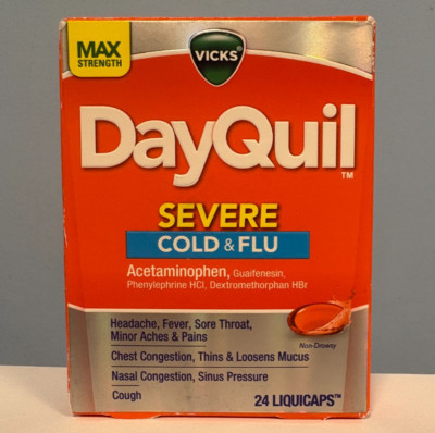 Vicks DayQuil SEVERE Cold Flu Liquid Caps Maximum Strength, 24 Count ...