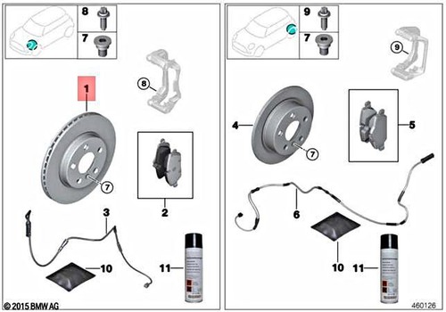 Genuine BMW X3 G08 G20 BRAKE REDOR LIGHT BLUE VENTILATED 330X24 ...