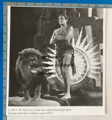 JH PIERCE TARZAN and the Golden Lion photo document cutout | eBay