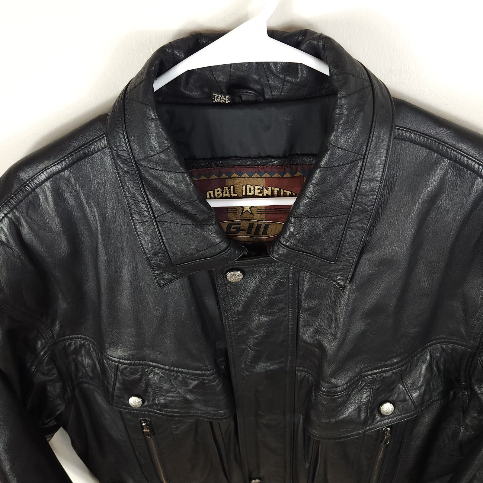 Global Identity Jacket Men's Medium Black Leather Ful… - Gem