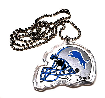 DETROIT LIONS PENDANT 21" CHAIN DIE CUT HELMET 2 SIDEDS LICENSED NFL ...