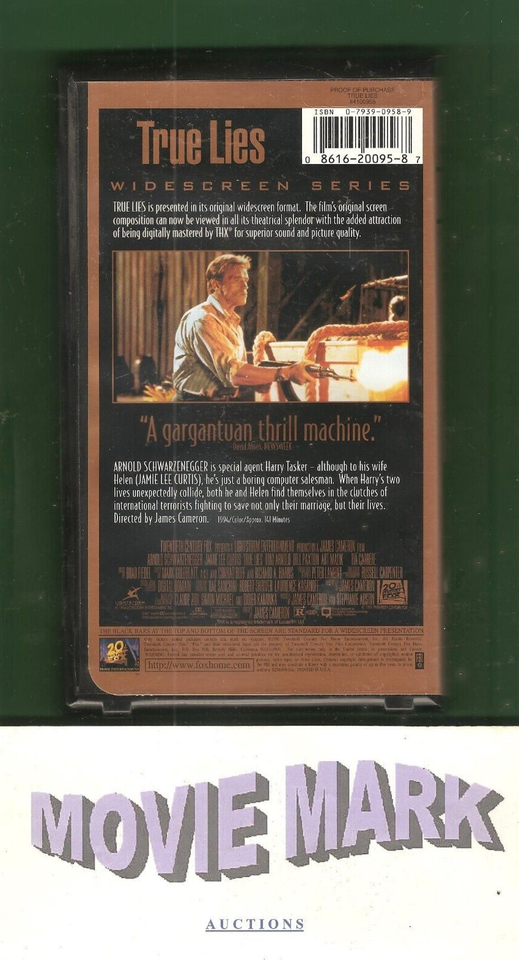 TRUE LIES 1994 Fox Video Letterbox vhs Widescreen Series Schwarzenegger ...