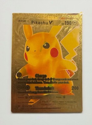 2020 POKEMON PIKACHU V CHARGE THUNDERBOLT GOLD CARD #170/185 | eBay