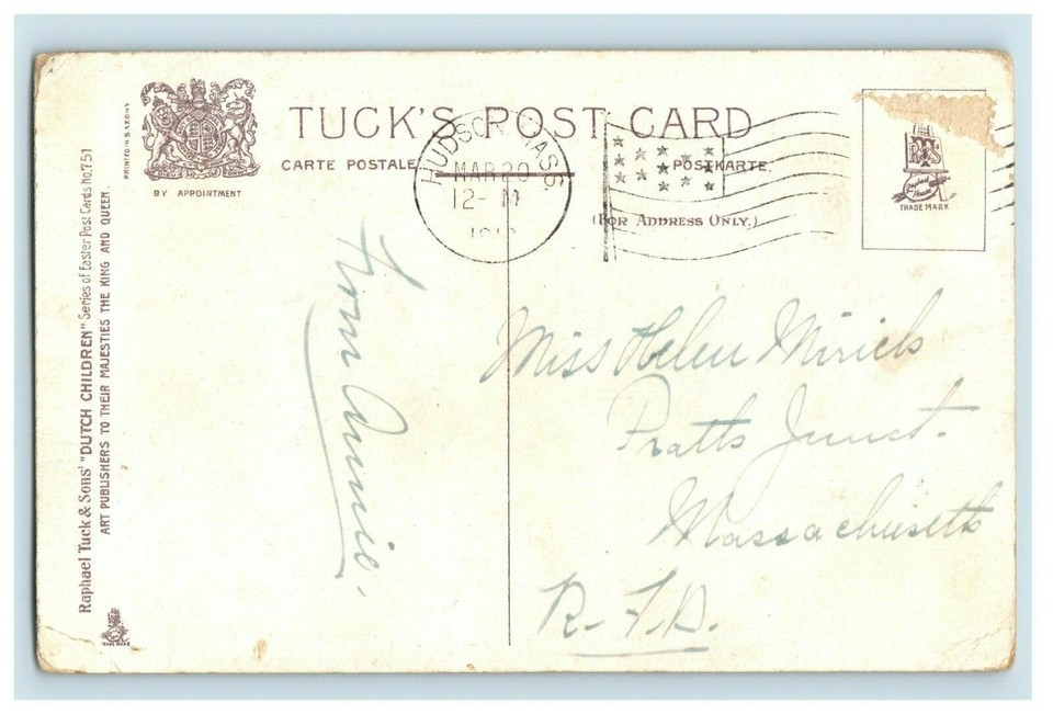 C. 1910 Lovely Raphael Tuck Rabbit Chicks Easter Dutch Boy Postcards ...