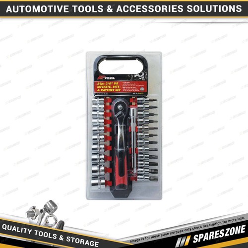 24 Pcs of PK Tool Socket Bits & Ratchet Set 3/8" Dr Metric with 72 ...
