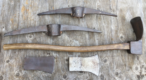 Vintage Axe Head - 24" Warwood 8 Pickaxe - Timber Hewing Adze - Lot Of ...