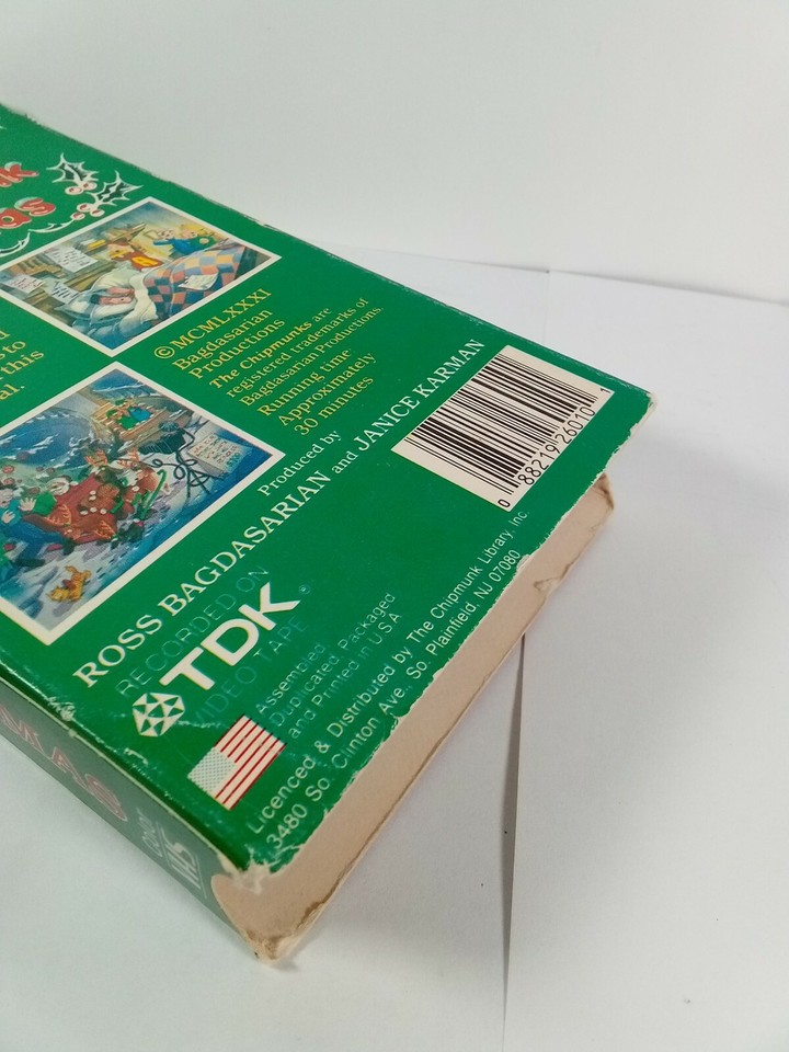 The Chipmunk Library A Chipmunk Christmas VHS RARE HTF | eBay