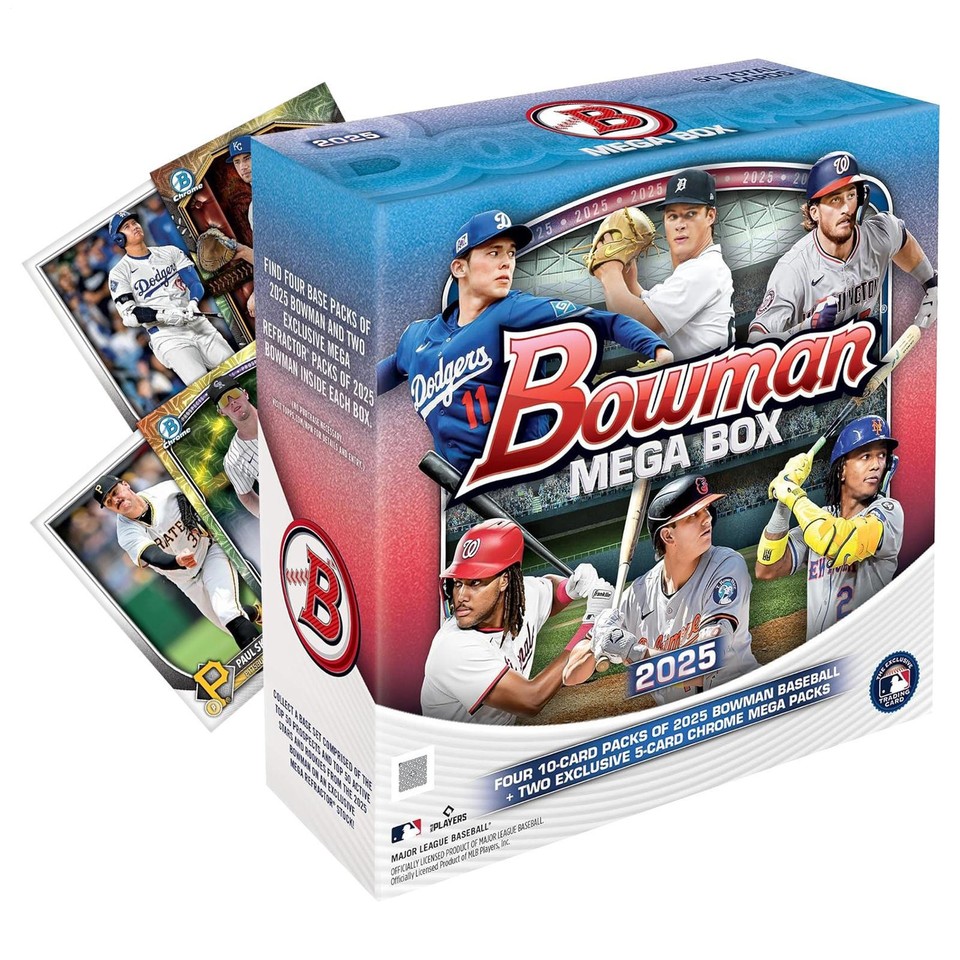 2025 BOWMAN BASEBALL MEGA BOX (50 Cards) W/2 Chrome Packs BRAND NEW ...