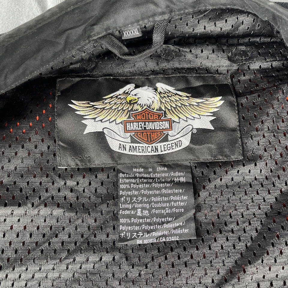 Harley davidson riding jacket 5XL black orange Hi-Vis mesh bar armor ...