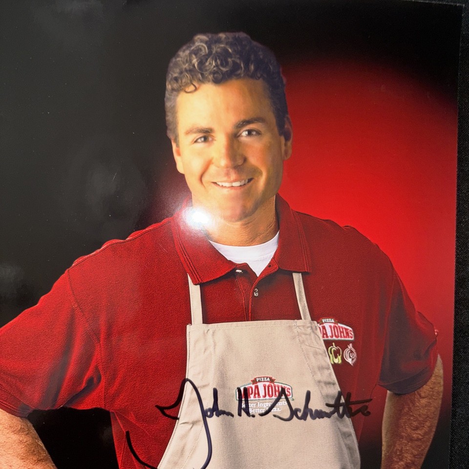 Papa John JOHN SCHNATTER SIGNED 8x10 PHOTO PAPA JOHNS PIZZA FOUNDER | eBay