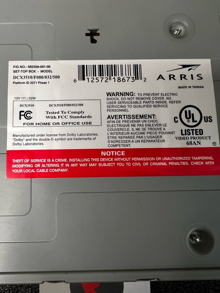 ARRIS DCX3510-M HD Dual Tuner DVR Set-Top w/ Power Supply | eBay