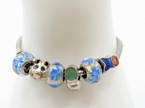 In the style of Pandora European Charms and Bracelet Silver Tone | eBay