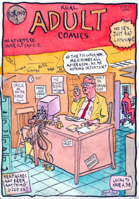 FRANK STACK Real Adult Comics ORIGINAL PAINTED Faux COVER ART Foolbert ...