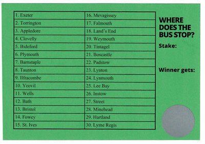 Pack of 10 X Fund Raising Charity "Bus Stop" Scratch Cards 30 ...